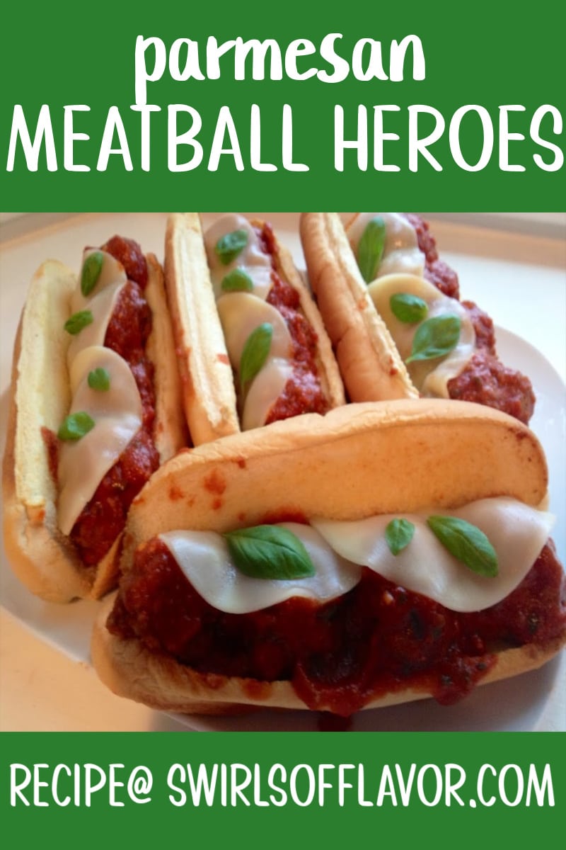 Basil Provolone Meatball Heroes - Swirls of Flavor