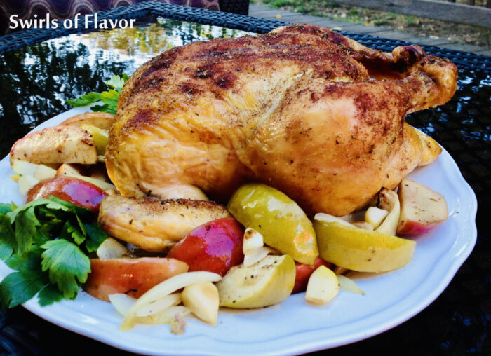 Roasted Chicken With Apples - Swirls of Flavor