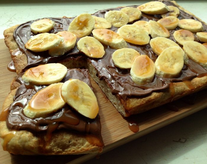 Caramel Banana Nutella Pizza - Swirls of Flavor