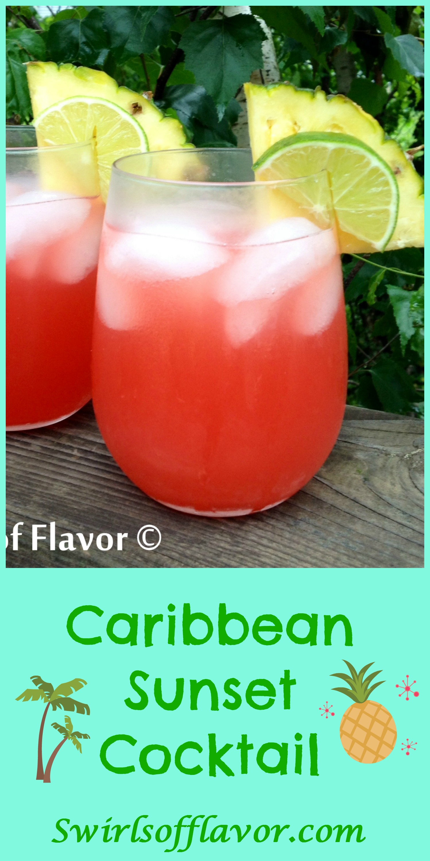 Caribbean Sunset Rum Cocktail Swirls Of Flavor