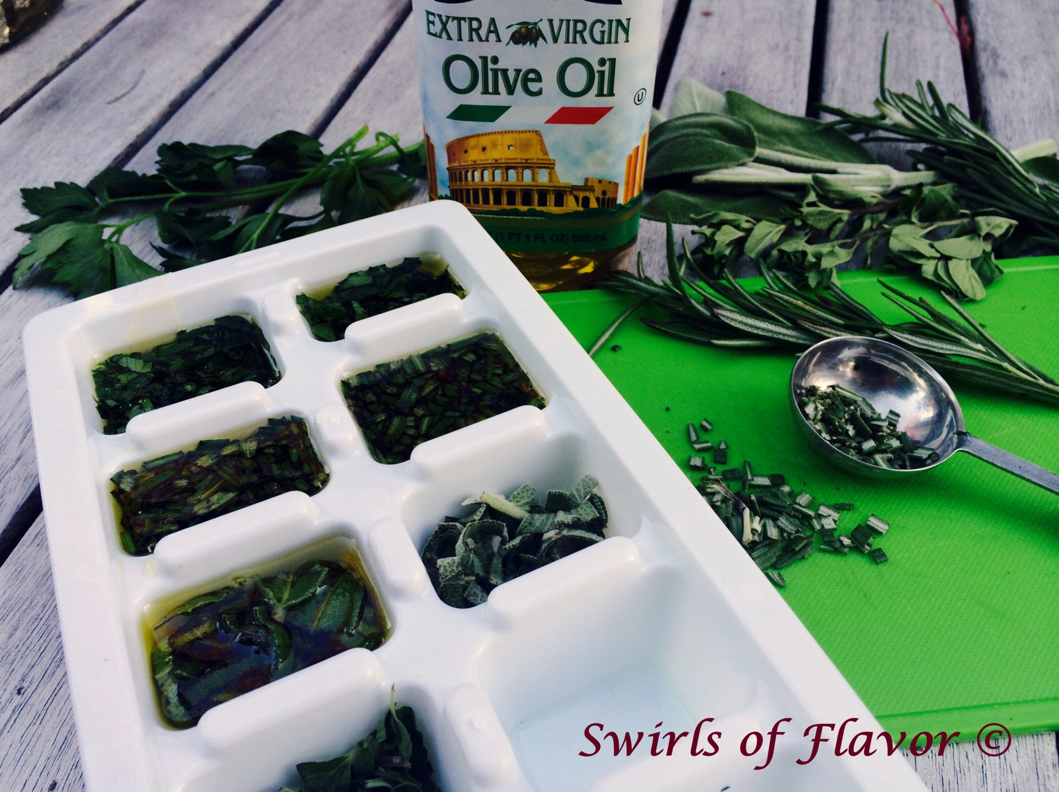 Freezing Fresh Herbs - Swirls of Flavor
