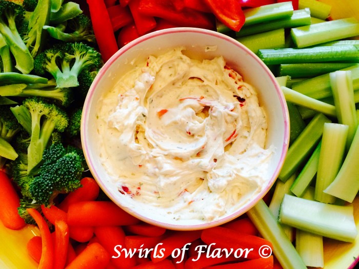 Vegetable Ranch Dip - Swirls of Flavor