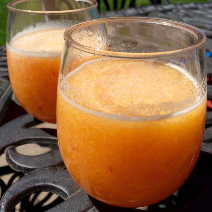 Frozen Peach Bellini Recipe - Swirls of Flavor