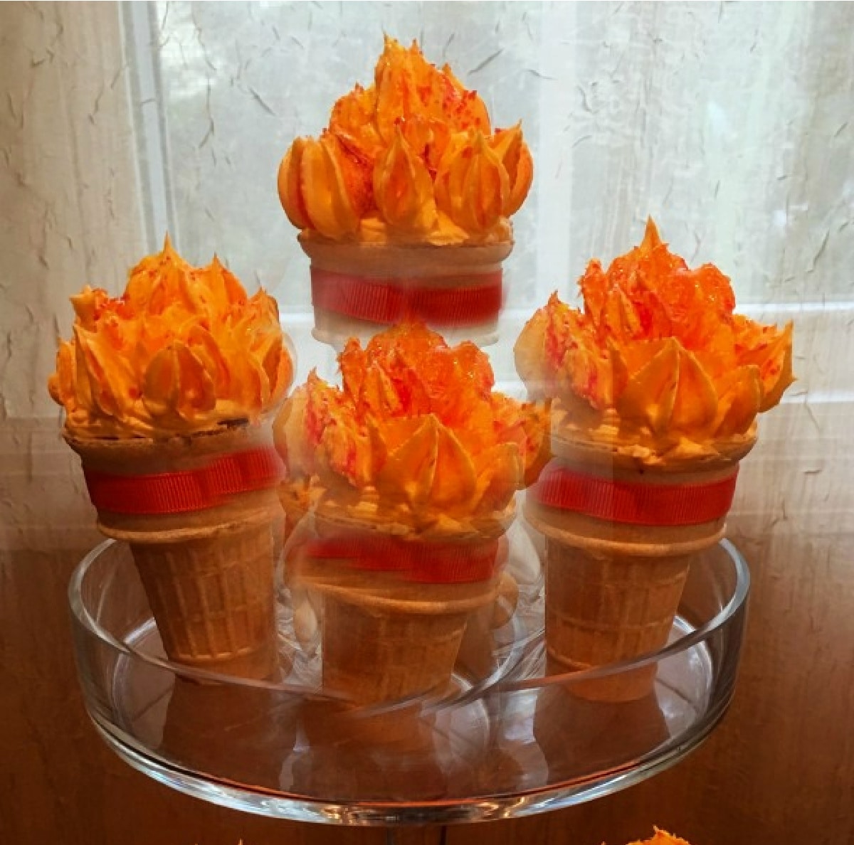 Olympic Torch Ice Cream Cone Cupcakes - Swirls of Flavor