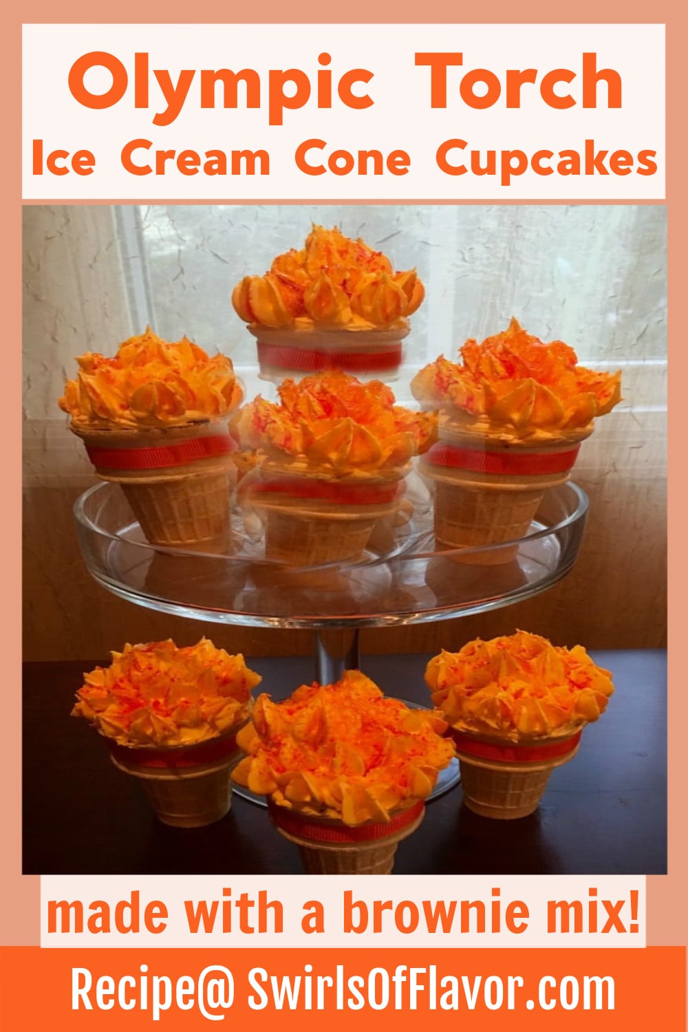 Olympic Torch Ice Cream Cone Cupcakes - Swirls of Flavor