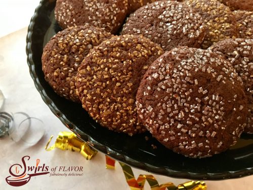 Silver & Gold Chocolate Glitter Cookies - Swirls of Flavor