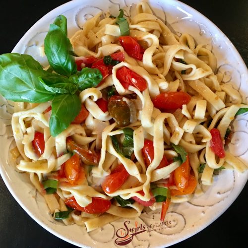 Fresh Tomato Basil Pasta - Swirls of Flavor