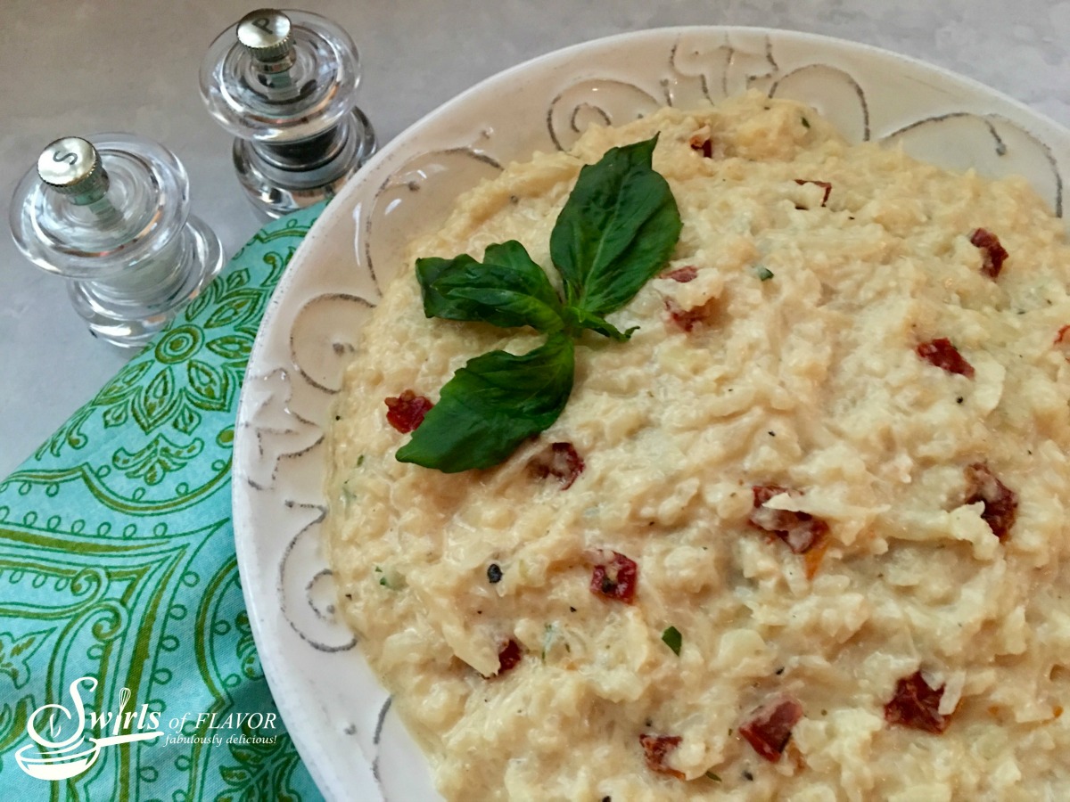 Three Cheese Cauliflower Risotto - Swirls of Flavor