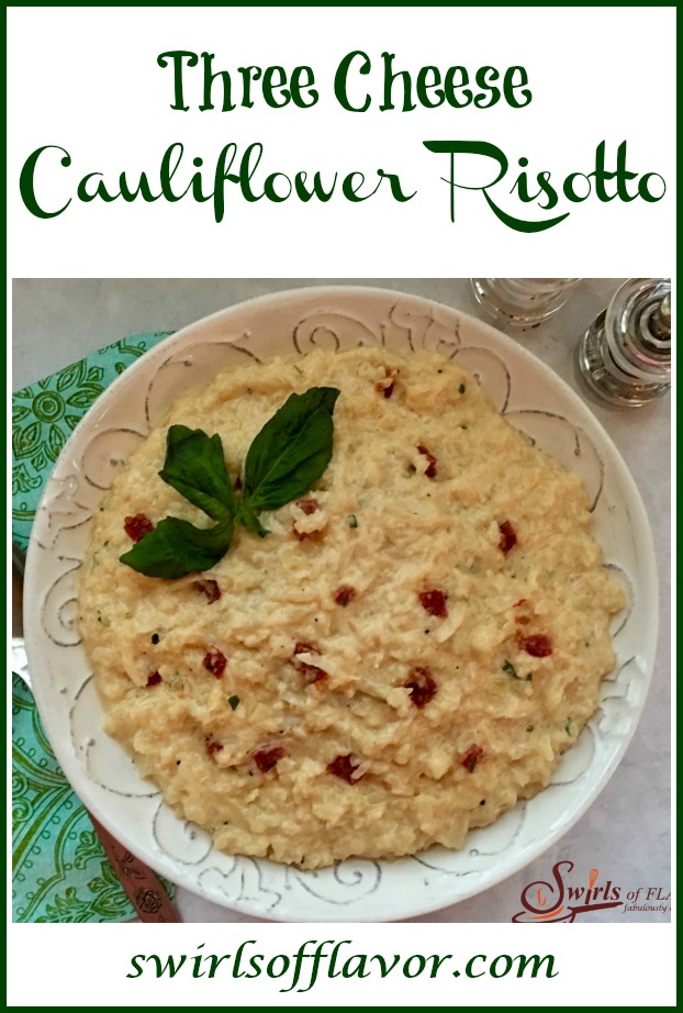 Three Cheese Cauliflower Risotto - Swirls of Flavor