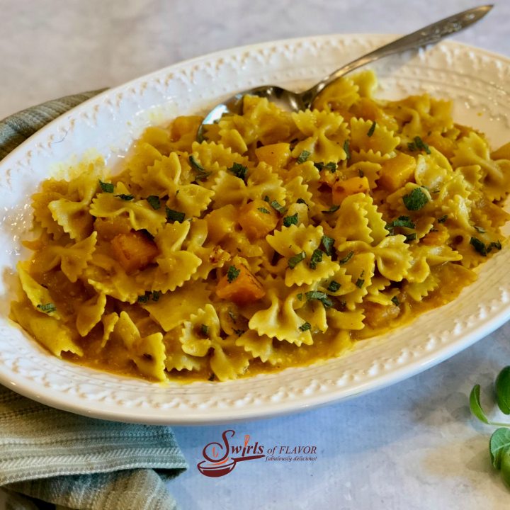 One Pot Butternut Squash Pasta With Sage - Swirls of Flavor