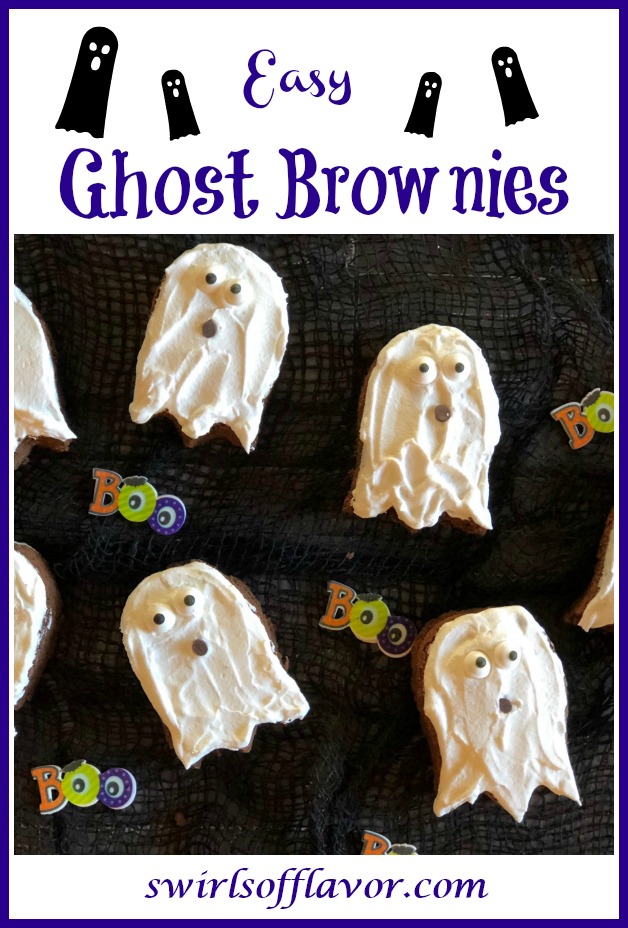 Halloween Ghost Brownies - Swirls of Flavor