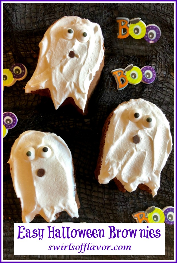 Halloween Ghost Brownies - Swirls of Flavor
