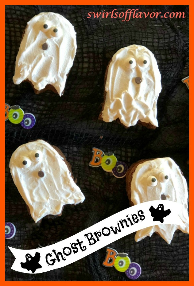 Halloween Ghost Brownies - Swirls of Flavor
