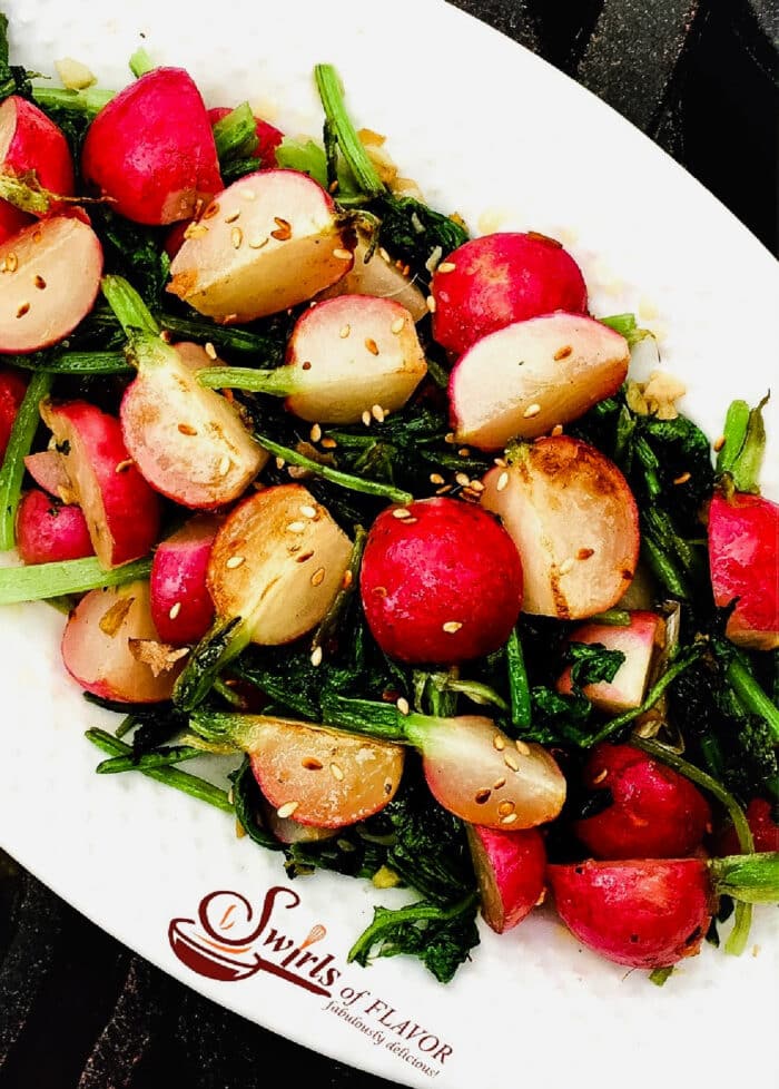 Sauteed Sesame Ginger Radishes - Swirls of Flavor