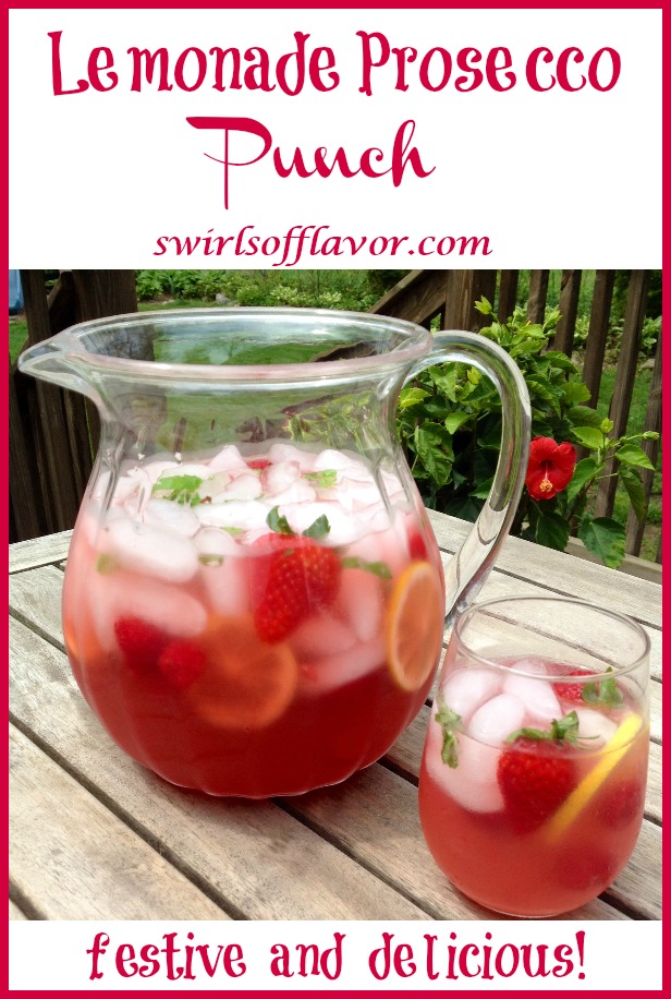 Lemonade Prosecco Punch - Swirls of Flavor