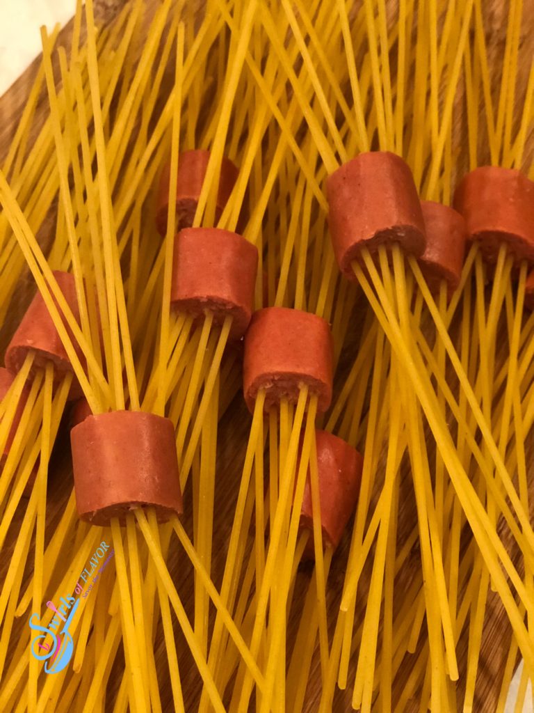 Hot Dog Spaghetti Spiders - Swirls of Flavor