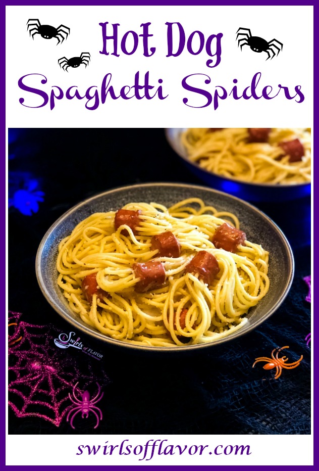 Hot Dog Spaghetti Spiders - Swirls of Flavor