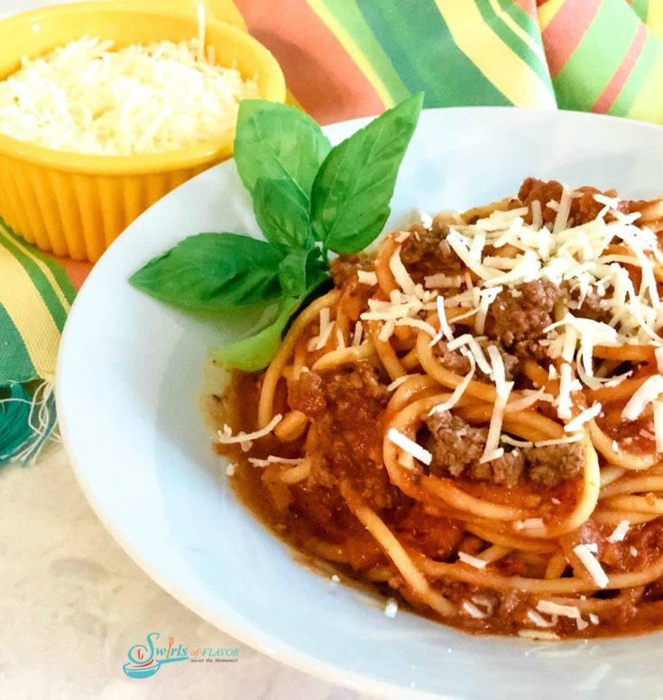 One Pot Spaghetti With Meat Sauce - Swirls of Flavor