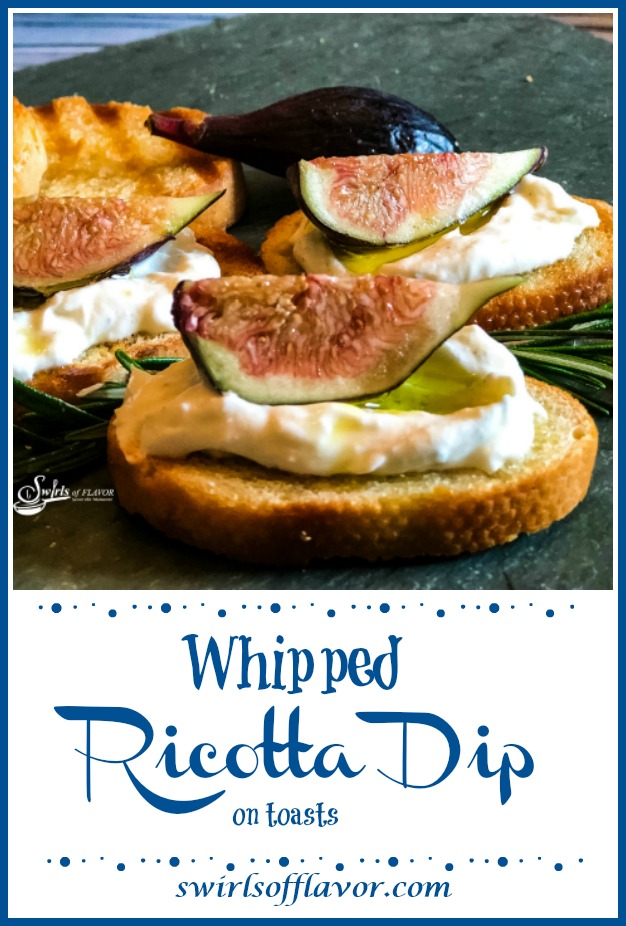 Whipped Ricotta Dip With Rosemary and Lemon - Swirls of Flavor