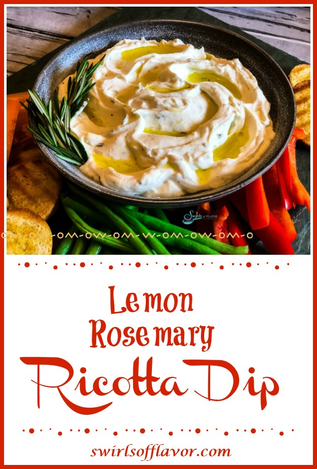 Whipped Ricotta Dip With Rosemary and Lemon - Swirls of Flavor