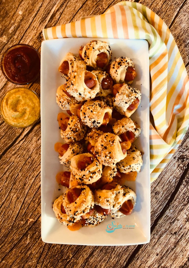 Cheese Dogs With Everything Seasoning - Swirls of Flavor
