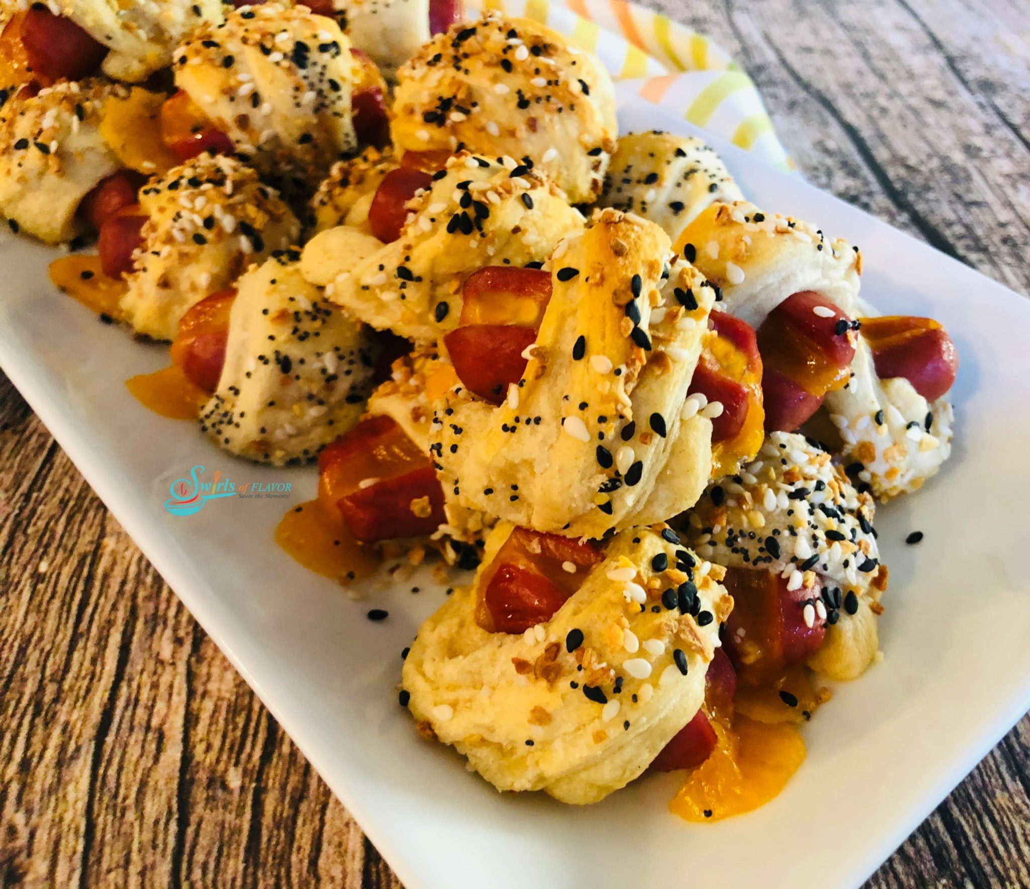 Cheese Dogs With Everything Seasoning - Swirls of Flavor