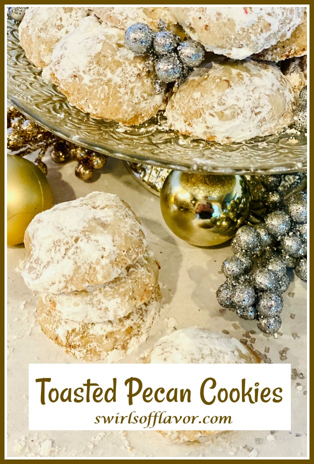 Toasted Pecan Snowball Cookie Recipe - Swirls of Flavor