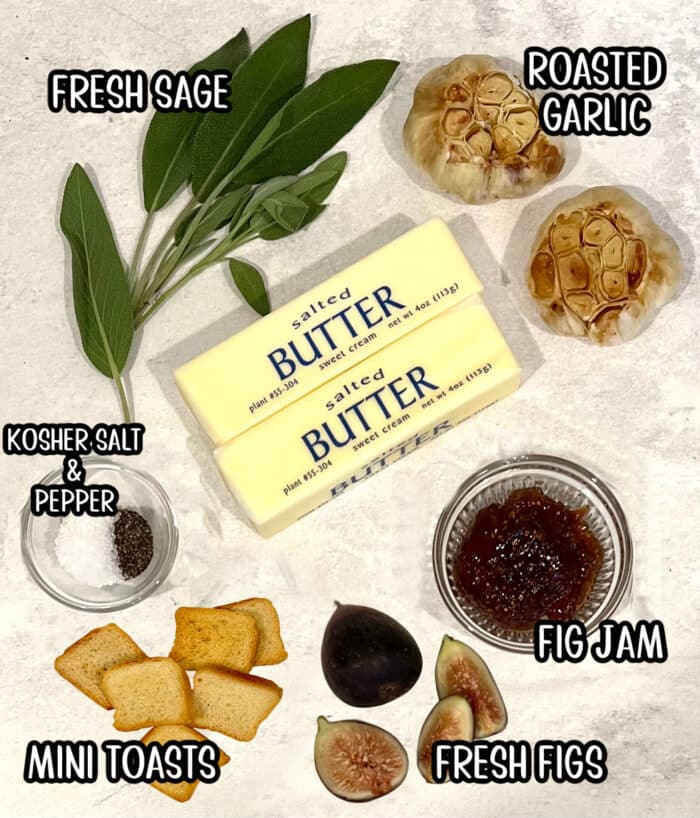 Roasted Garlic Butter Board With Fig Jam - Swirls of Flavor