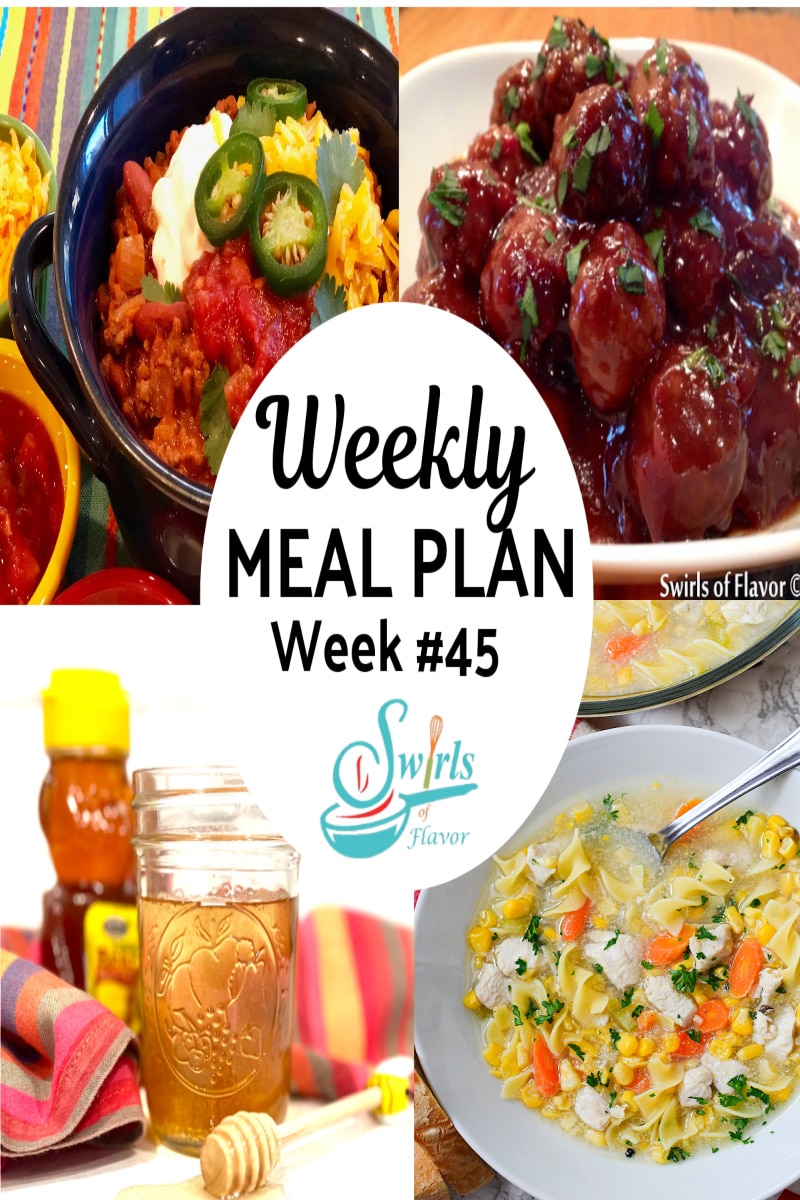 Weekly Meal Plan 45 - Swirls of Flavor