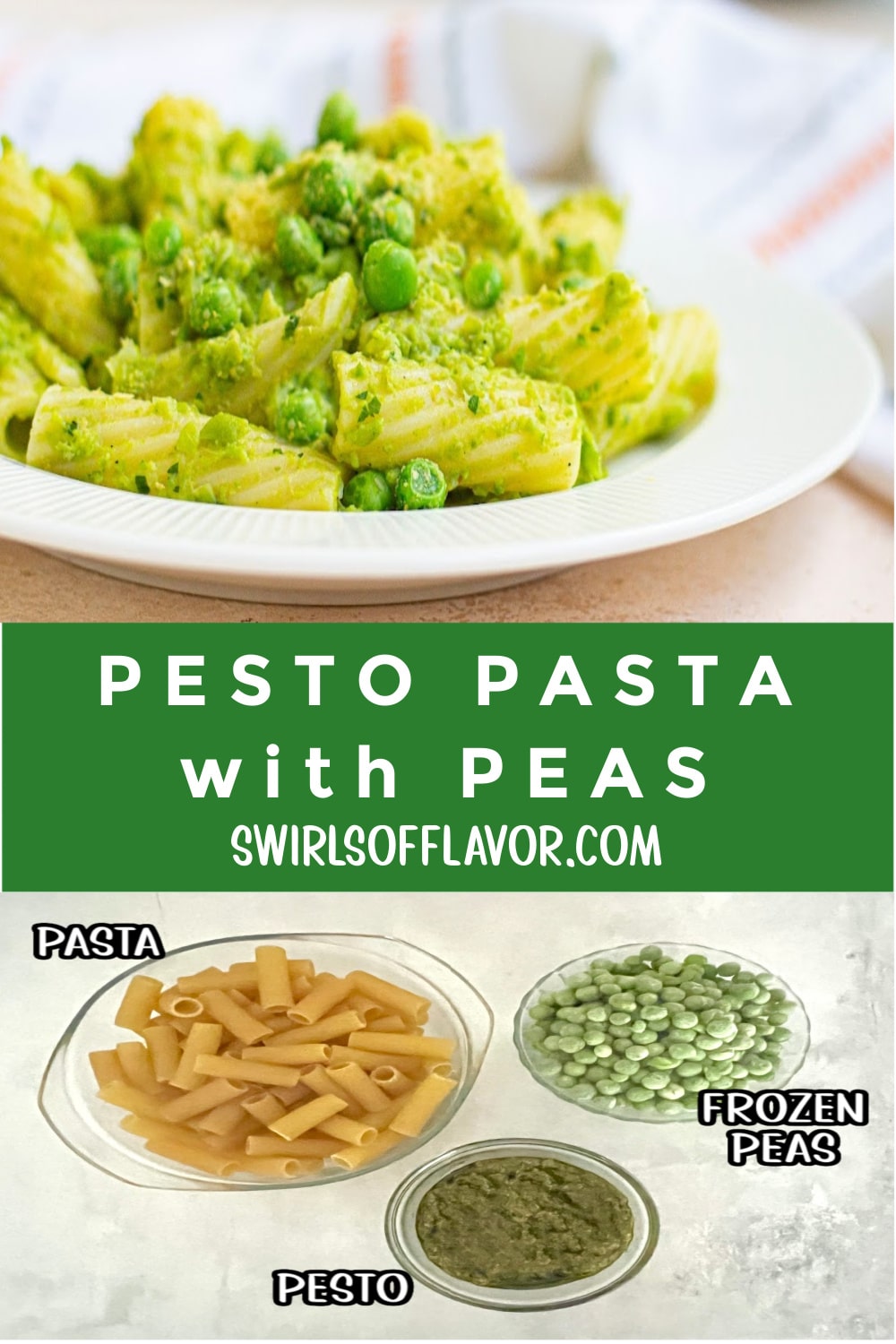 Pasta With Pea Pesto Recipe - Swirls of Flavor