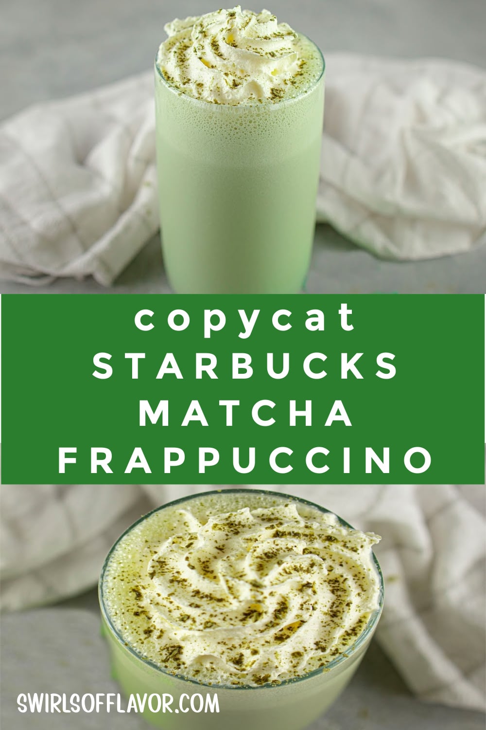 Copycat Starbucks Matcha Frappuccino - Swirls of Flavor