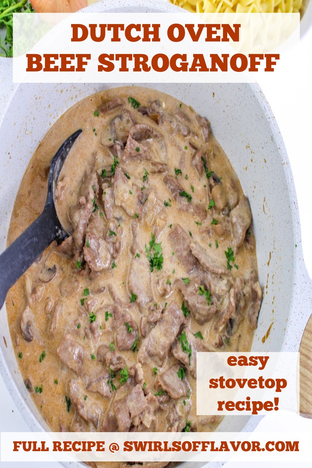 Dutch Oven Beef Stroganoff - Swirls of Flavor