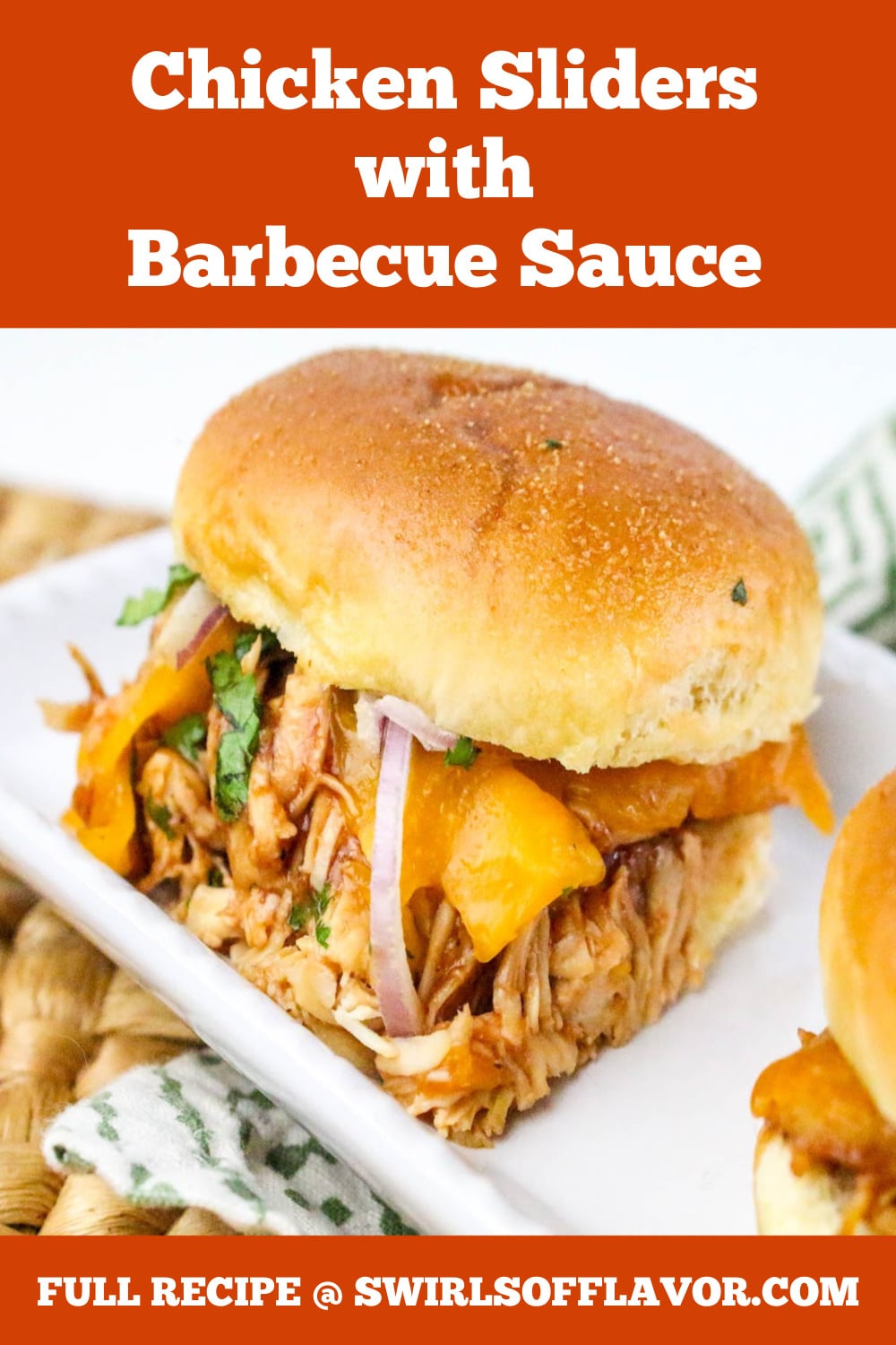 Barbecue Chicken Sliders - Swirls of Flavor