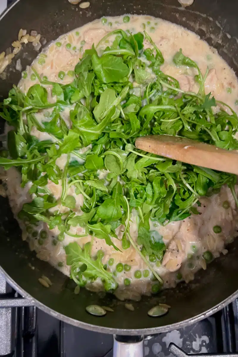 One Pot Lemon Chicken Orzo Pasta - Swirls of Flavor