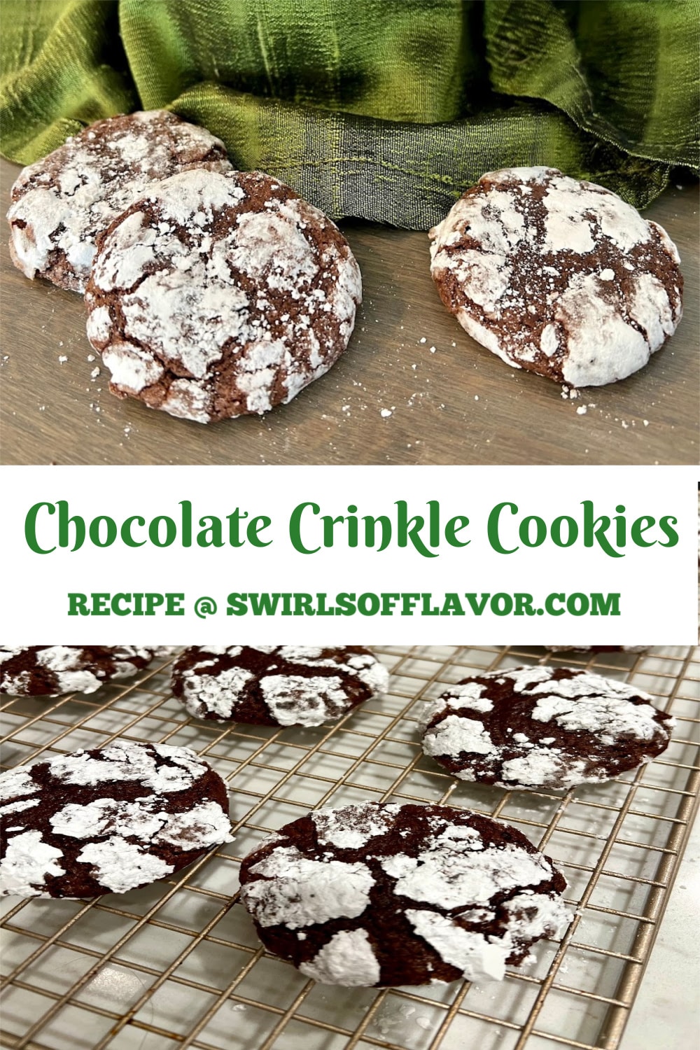 Chocolate Crinkle Cookies - Swirls of Flavor