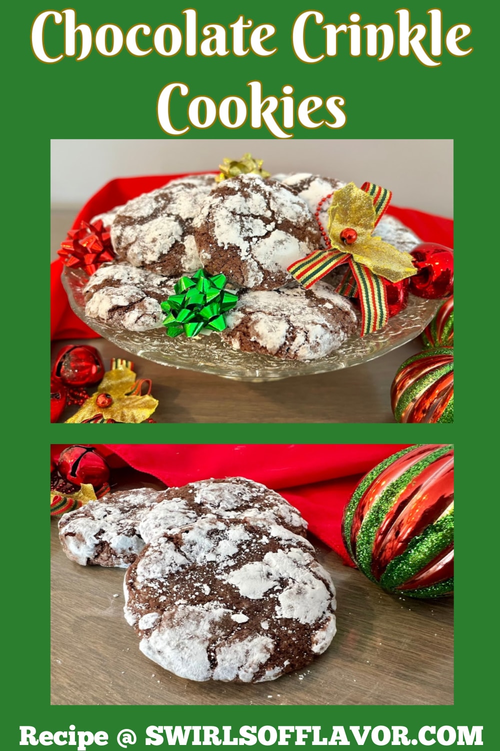 Chocolate Crinkle Cookies - Swirls of Flavor